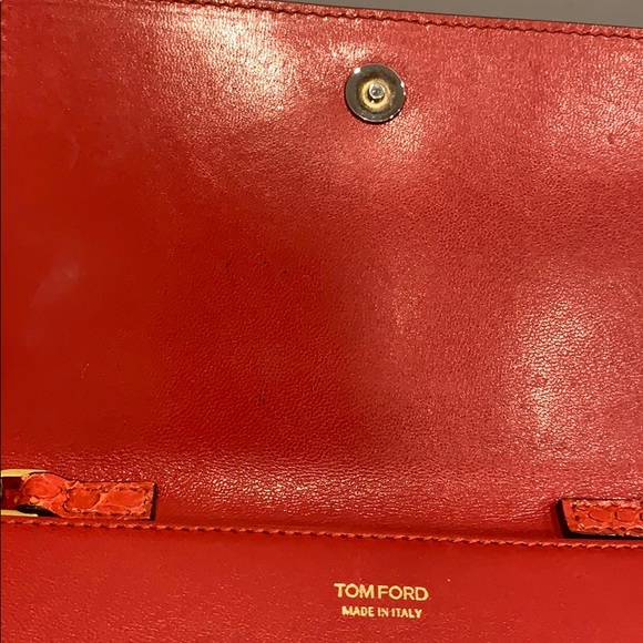 Tom Ford | Bags | Tom Ford Red Python Clutchbag With Chain Strap | Poshmark